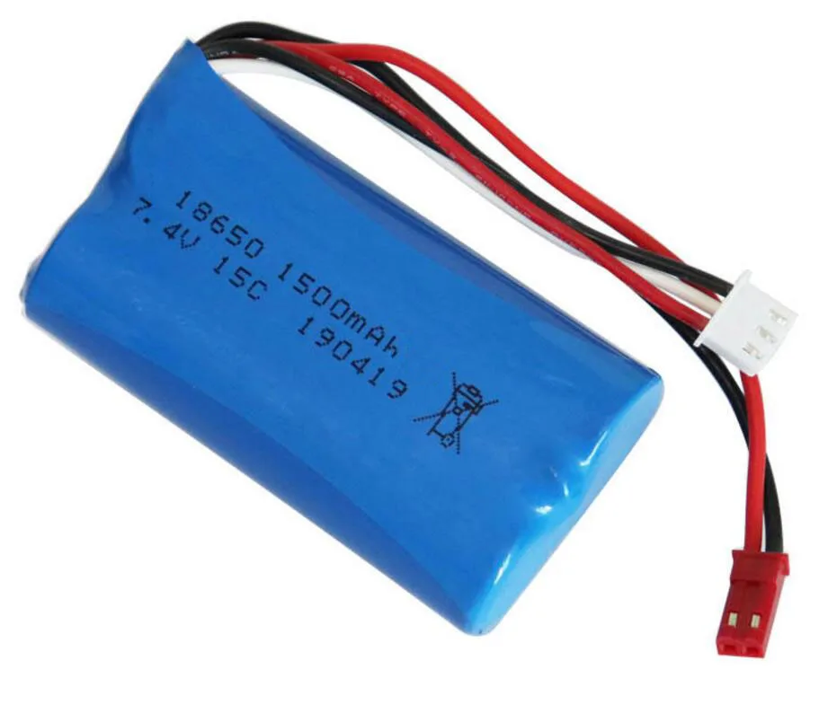 RC Drone 15C Battery - 7.4V 1500mah Li Ion Pack for RC Cars