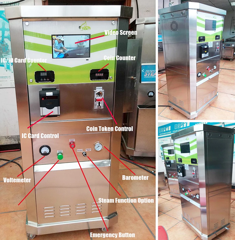 Coin Token Ic/id Card Self Service Steam Car Wash Machine - Buy Self ...
