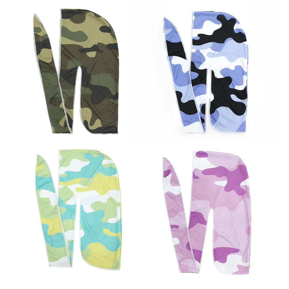 Custom Logo Polyester Arab Head Scarf Wrap Soft Velvet Durag Leopard ...