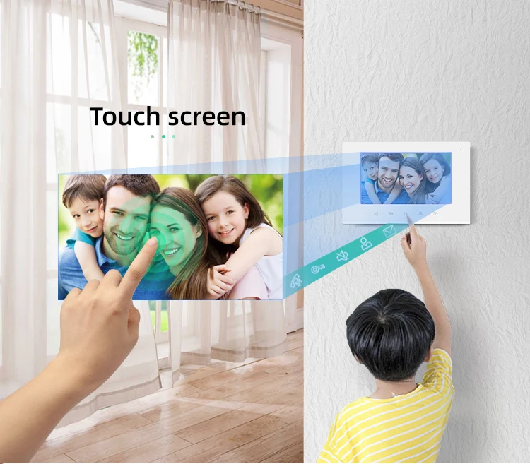 Multi Apartment BUS 2 Wire Video Door Intercom System IC Fob Touch ...