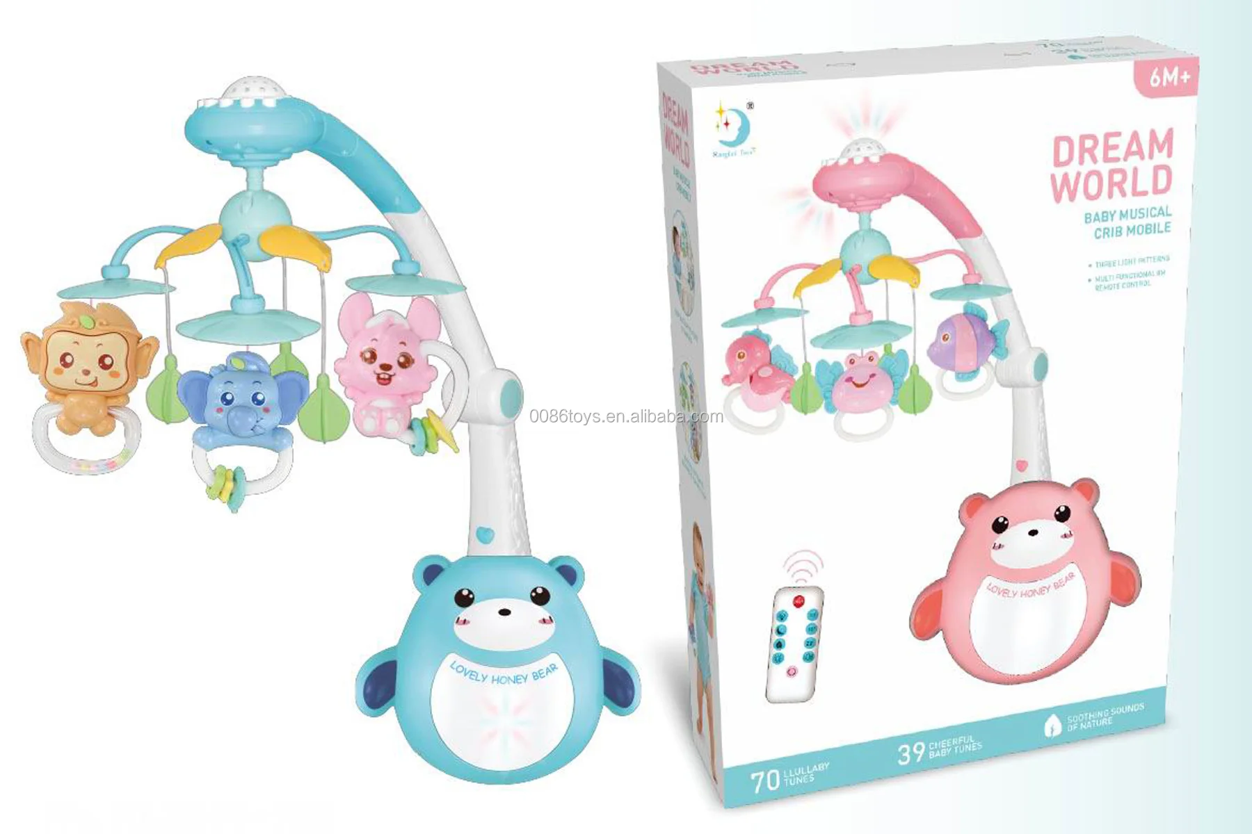 Baby Bells Rattle Convenient Bed Bell With Light And Music Projection ...