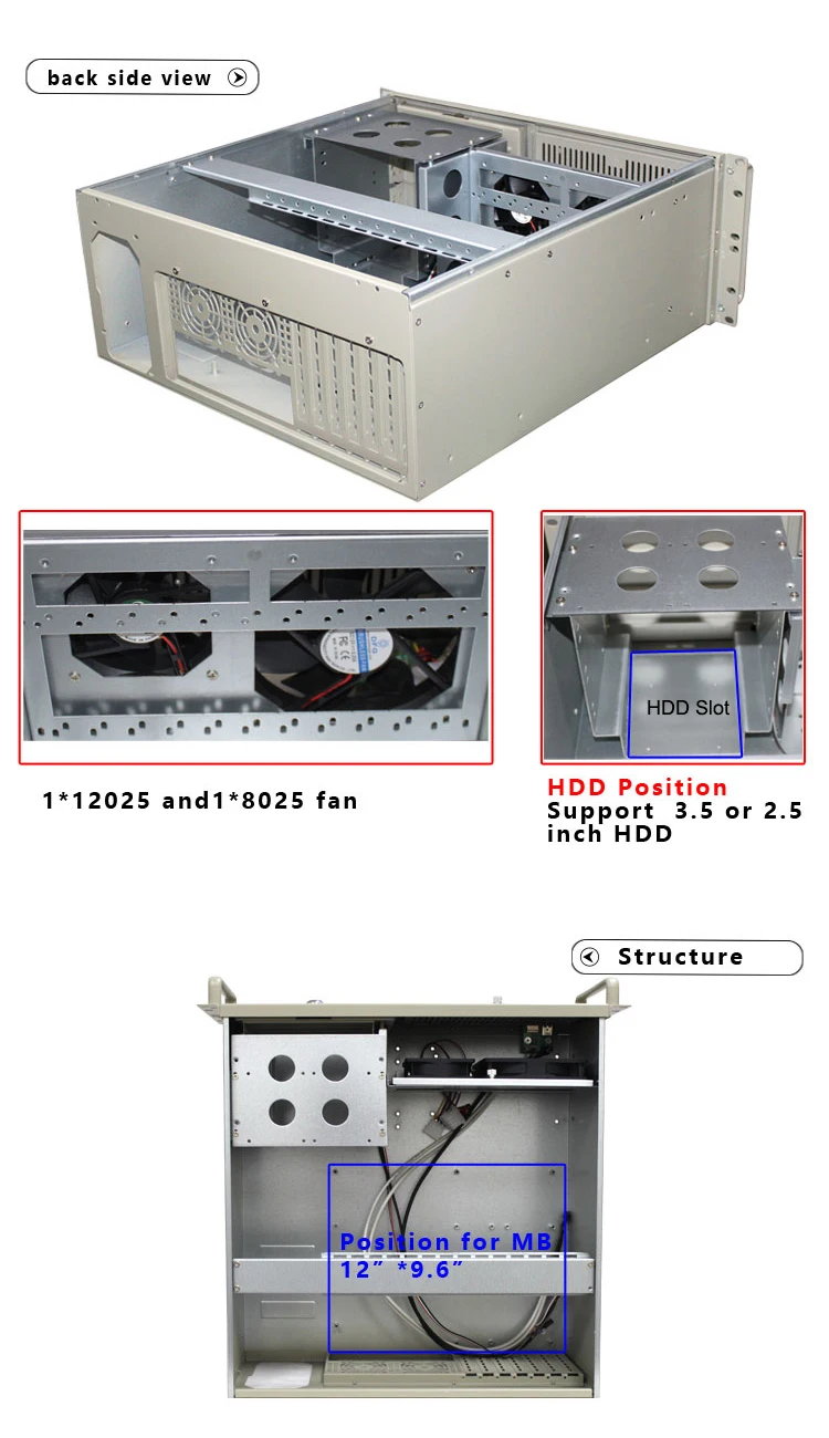 Front Lockable ATX Rackmount Server Chassis - 450mm Depth