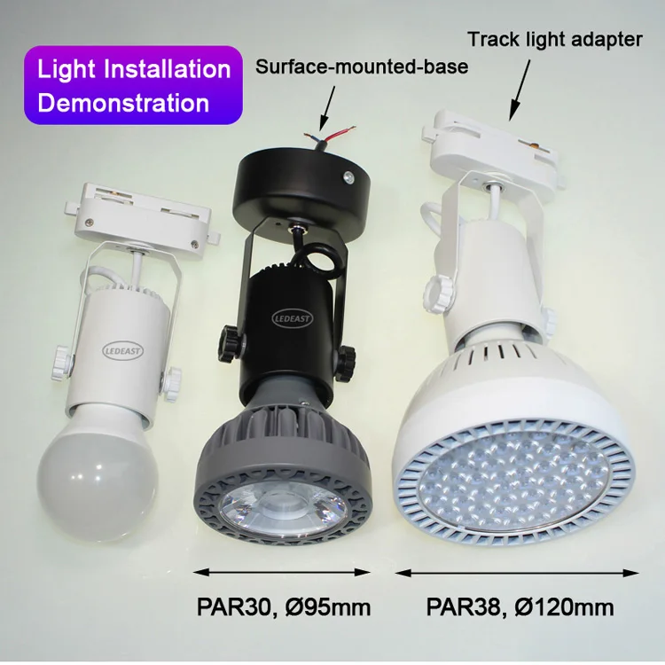 Ledeast Tw E27 Track Light Lamp Holder Fixture For H L J Track System ...