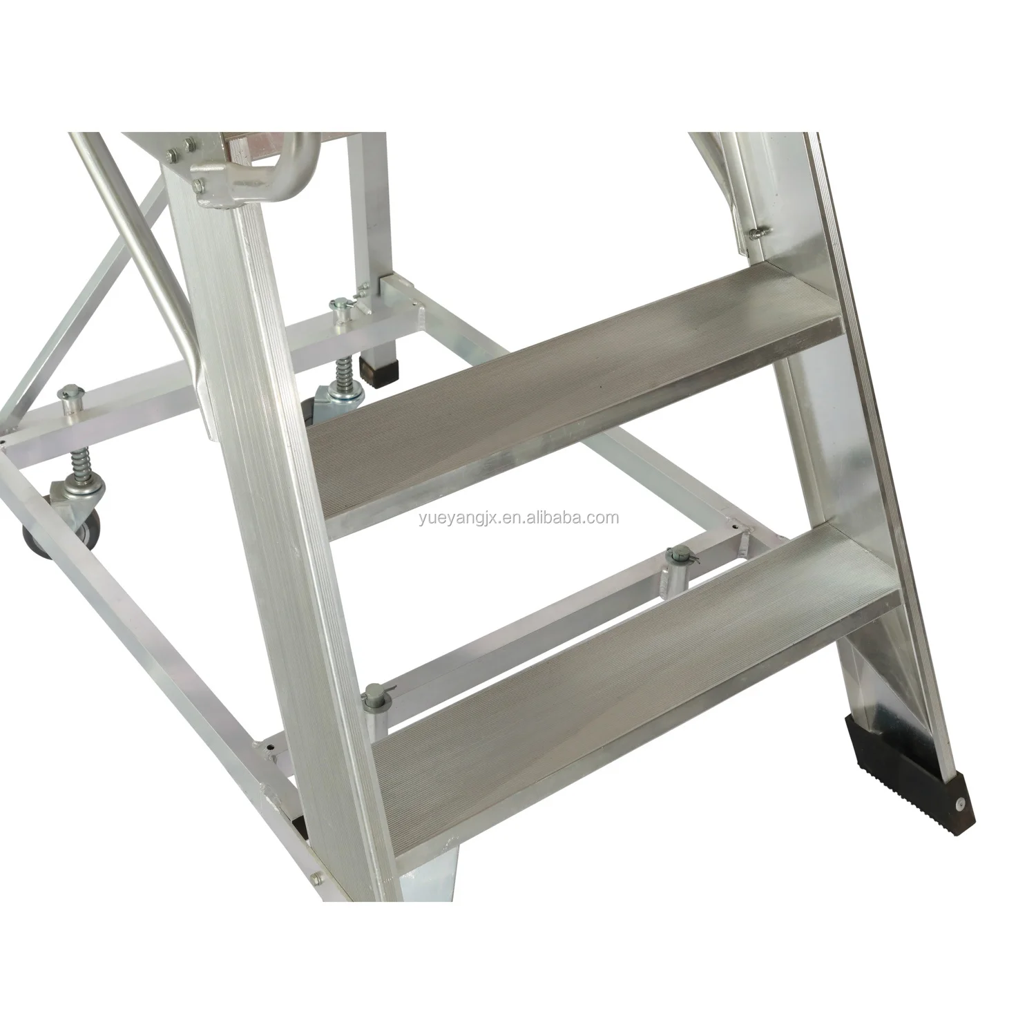 Aluminium Industrial Step Ladder with Safety Handrail