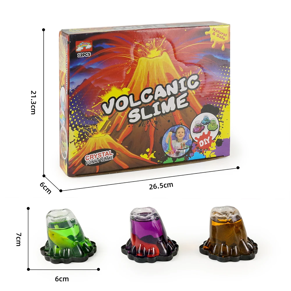 Novelty Toy Transparent Crystal Volcano Slime With Plastic Shark - Buy ...