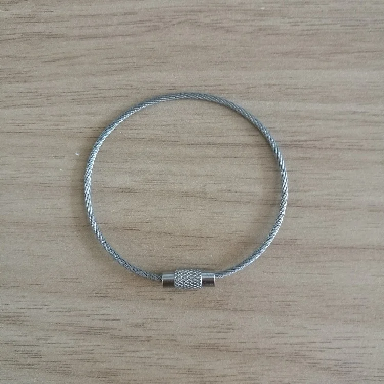 Stainless Steel Wire Luggage Tag Loop Strap - Silver