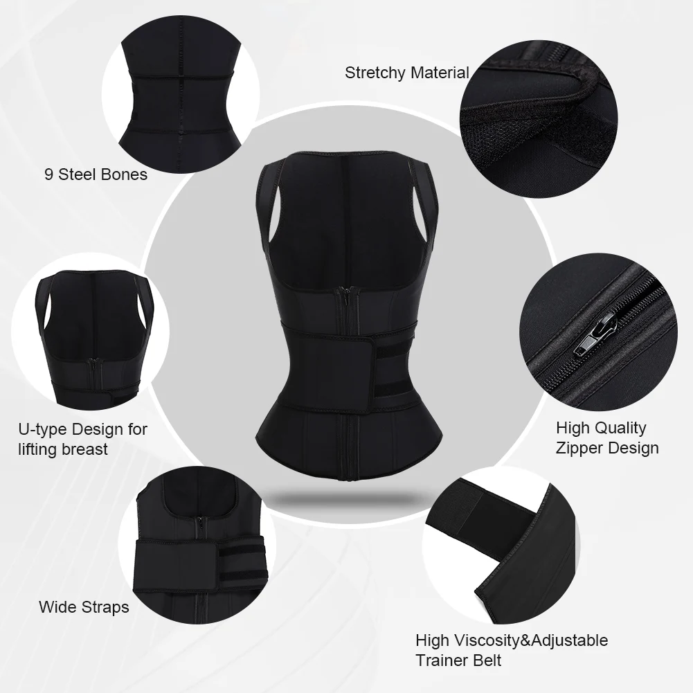 Feelingirl High Quality 9 Steel Bone Underwear Body Shapers Waist
