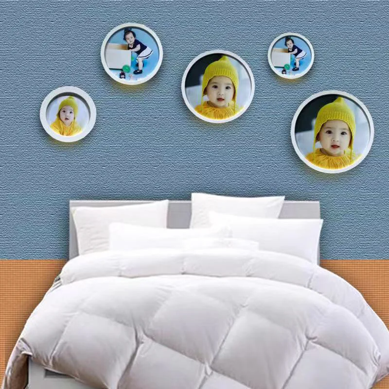 Black Wooden Corner Mini Round Picture Photo Frame