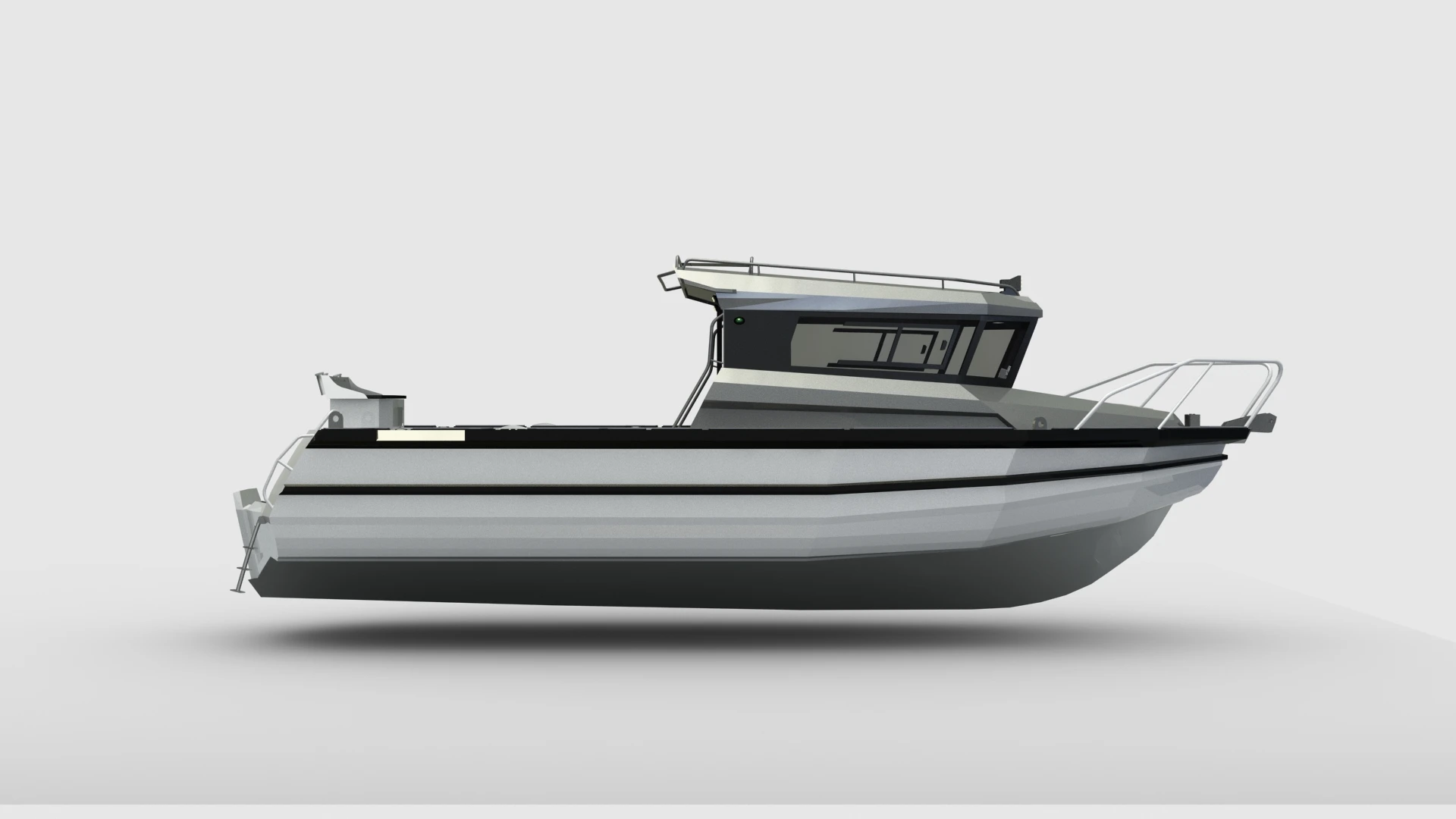 25ft 7.5m High Stability Aluminum Offshore Motor Fishing Rowing Boat ...