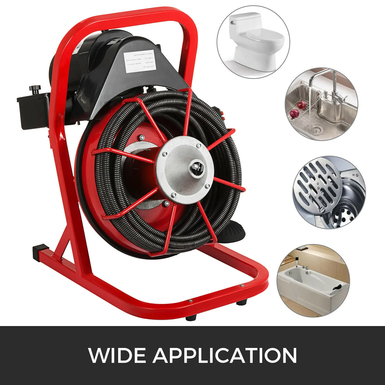 PEIXU 75' X 3/8" Drain Cleaner Machine - Efficient Plumbing