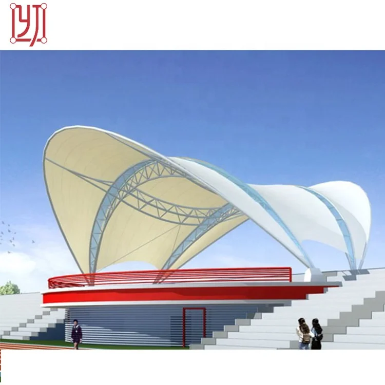 Outdoor PTFE PVDF Tensile Membrane Roof for Stadium Bleachers - Durable ...