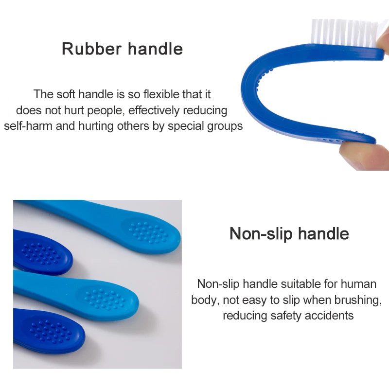 Short Soft Silicone Rubber Handle Anti-swallow Adult Prison Toothbrush ...