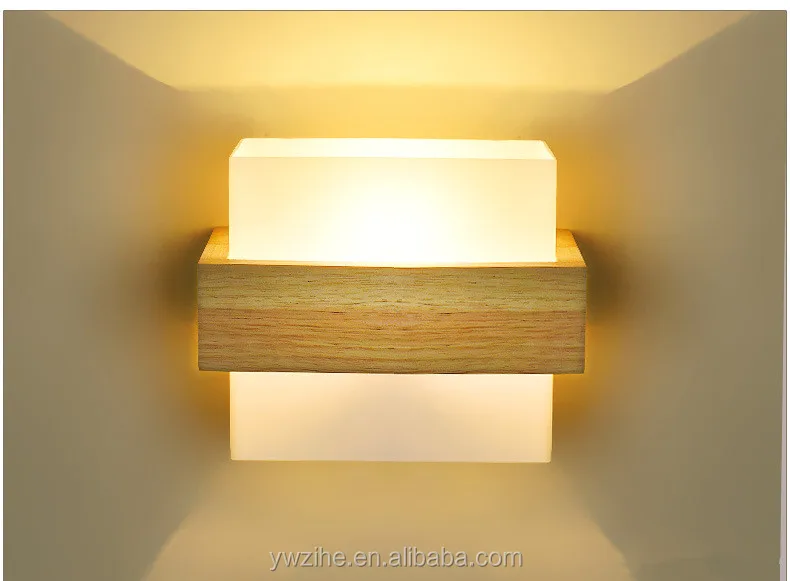 Modern Japan Style Solid Wood Led Wall Lamp For Bedroom Bedside Study ...