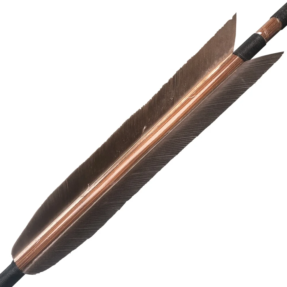 Japan Traditional Gray Feathers Self Nock Long Bamboo Arrows