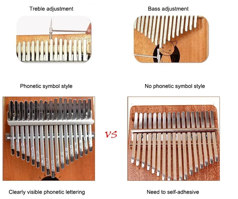 Diy 17 Key Kalimba Thumb Piano Plain Mbira Painted African Music ...