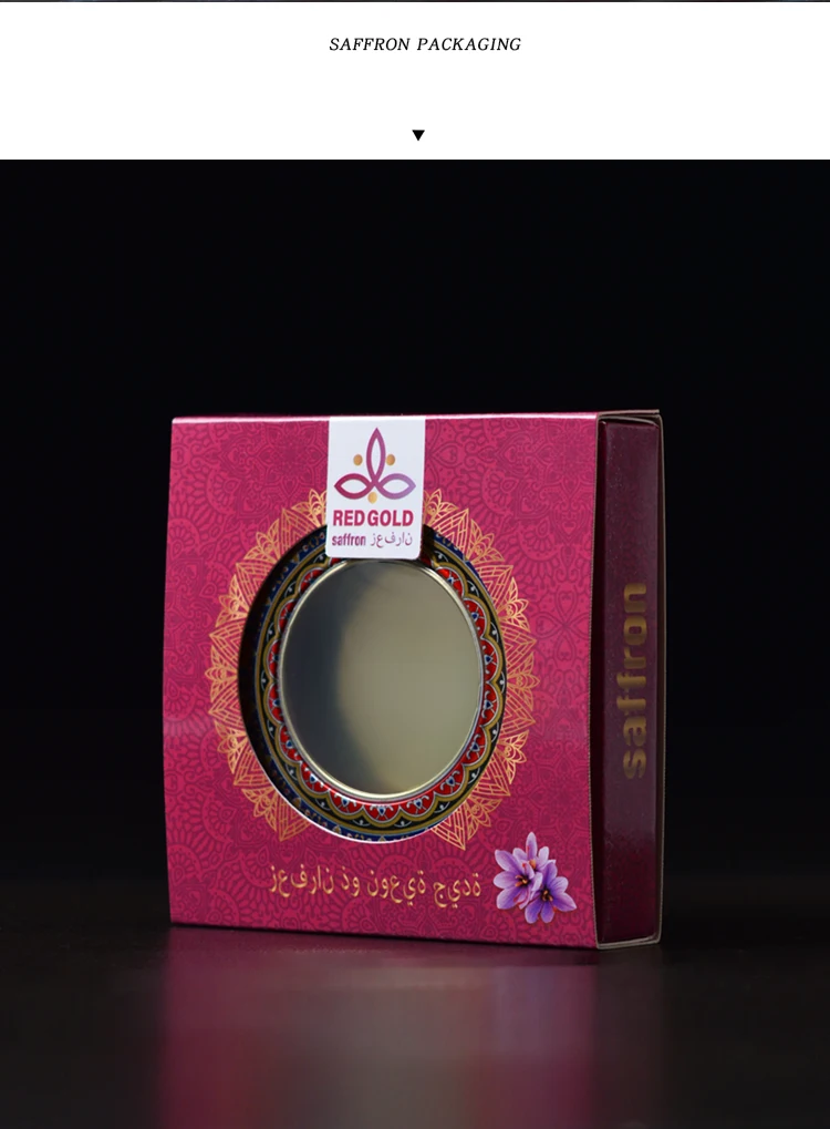 High Quality Spice Foldable Saffron Paper Box Packaging