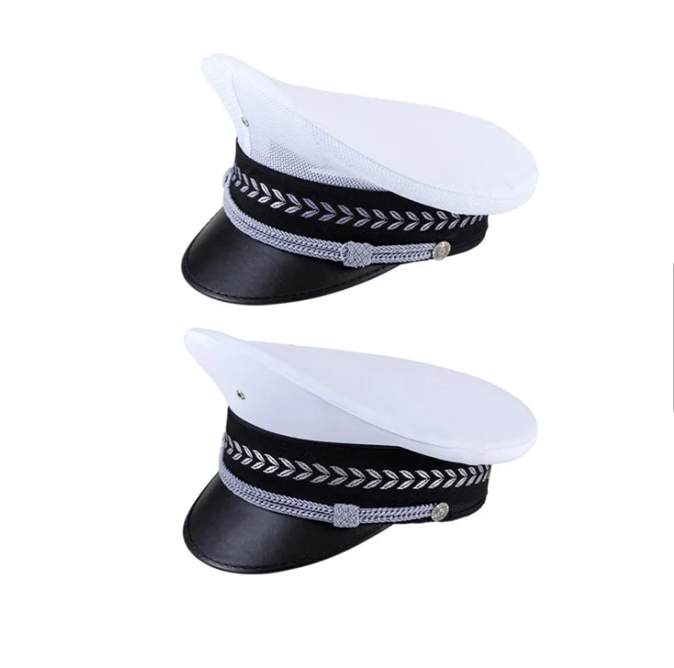 Hbht02 Traffic Police White Hat Military Uniform Custom Made Navy Peak ...