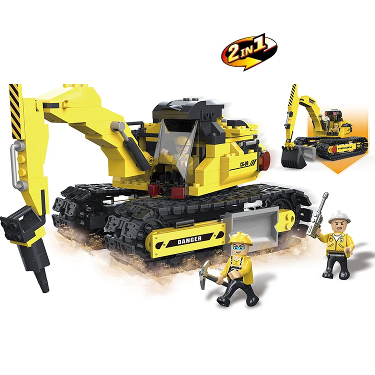 Cogo City 2 In 1 Engineering Building Blocks Earth Drill Excavator ...