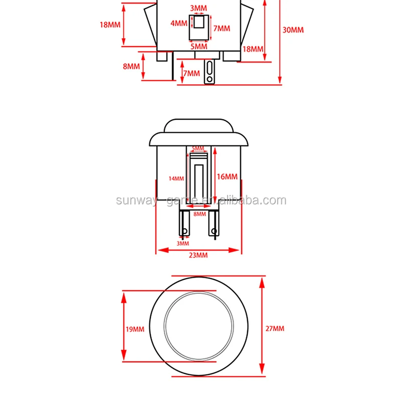 Transparent Arcade Button 30mm/24mm 5V Illuminated LED Push Button Replace SANWA OBSF-30 OBSN-30 ...