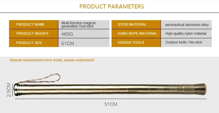 Folding Portable Camping Walking Self-Defense Tool Tactical Stick