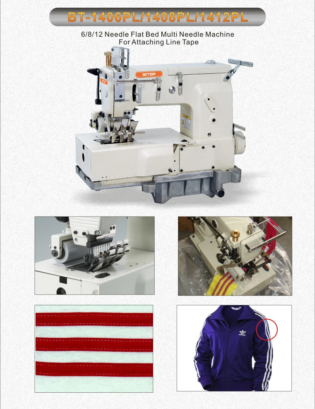 KANSAI Type Flat Bed Special Sewing Machine - BITOP 1404PMD, 1404PSF ...