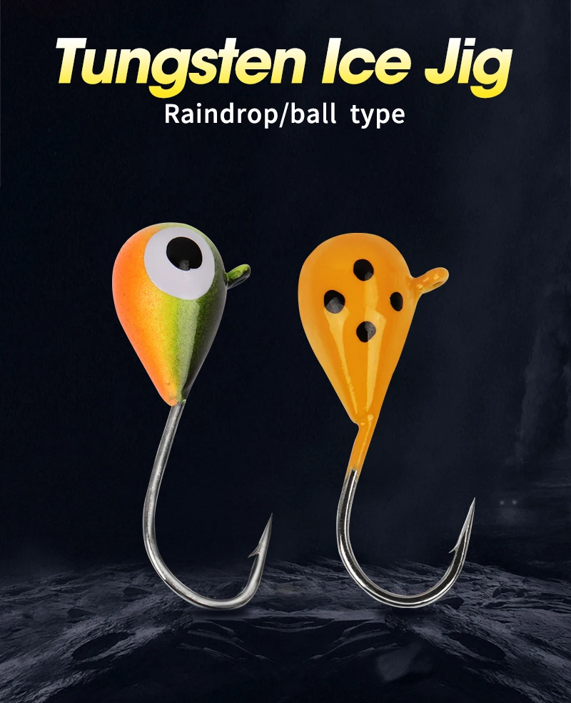 Custom Hook Size Unpainted Tear Drop Ice Jig Tungsten Raindrop Ice Jig ...