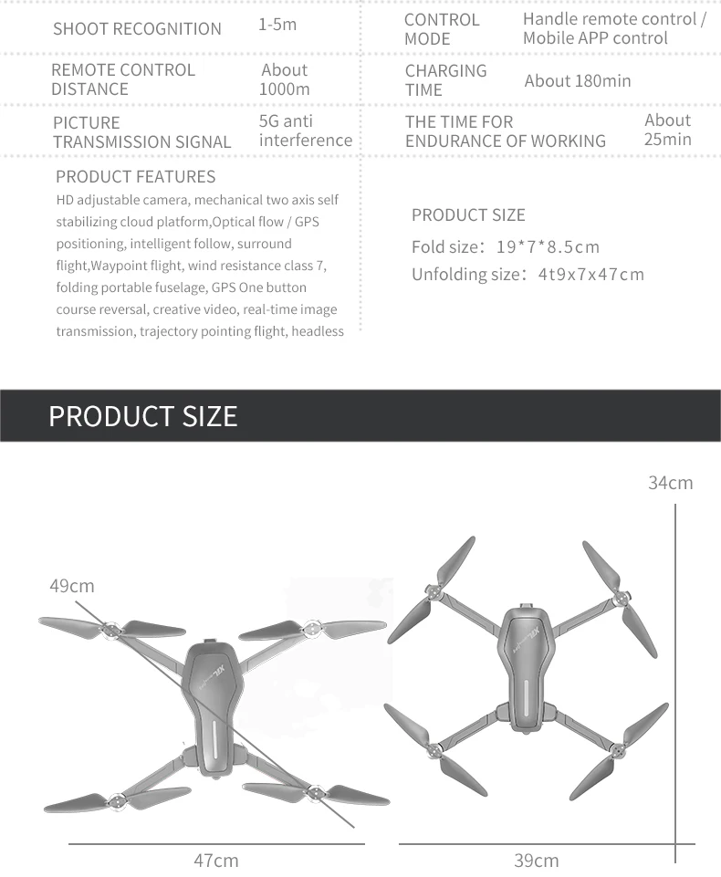 Xinlin Xil 2020 Pro โดรน,X193โดรนพร้อมกล้อง4k กิมบอล2แกนไร้แปรงถ่าน2000 ...