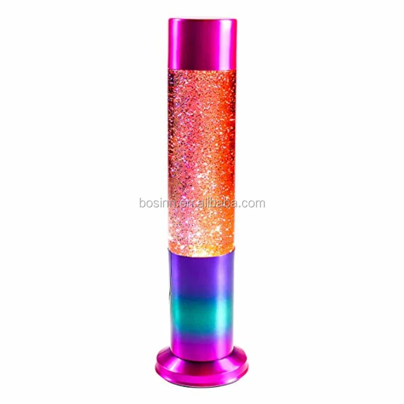 Cylinder Motion Night Light Glitter Lava Lamp Relaxing Blue Liquid ...