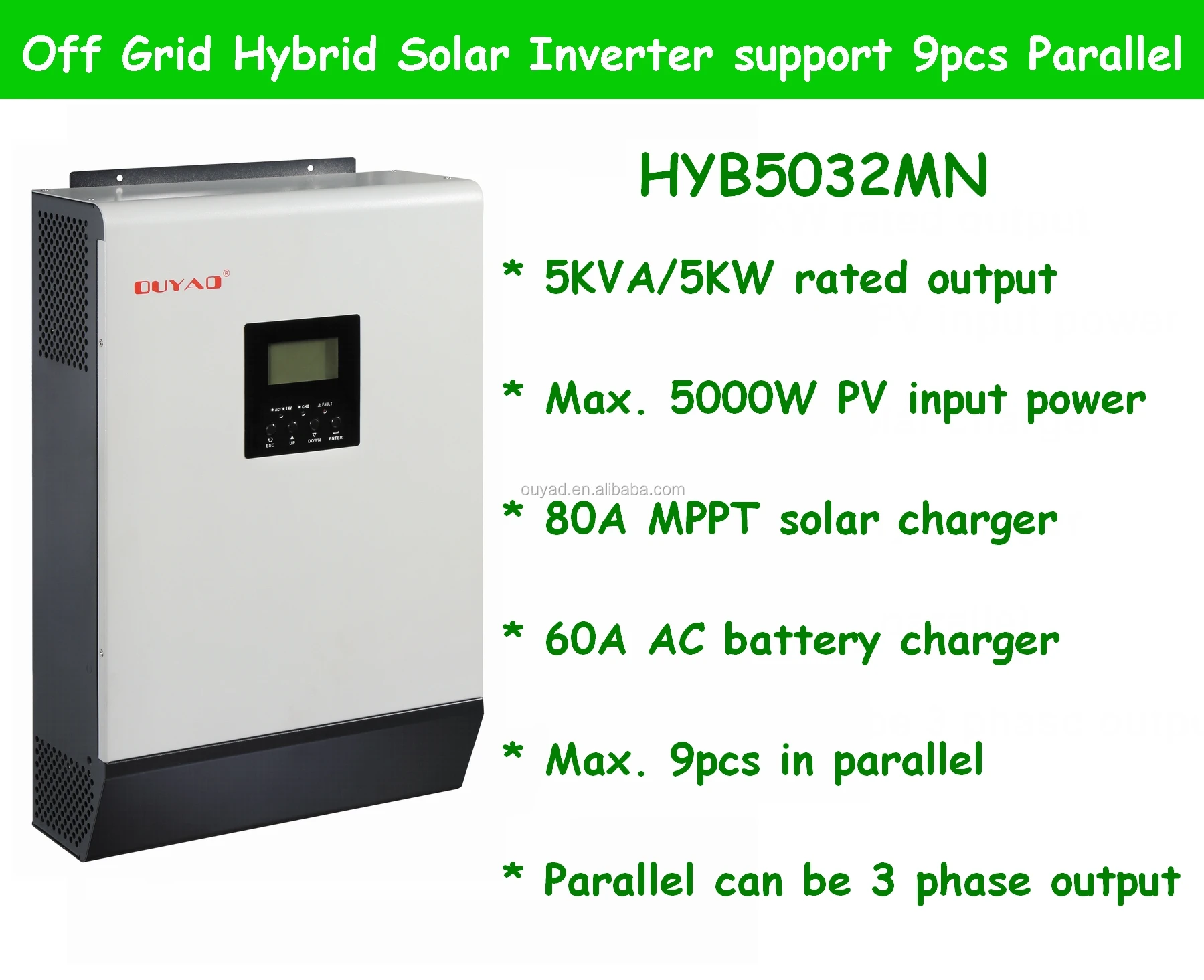 30 Kw Hybrid Off Grid Inverter In Parallel 480v 80a 3 Phase Solar Panel ...