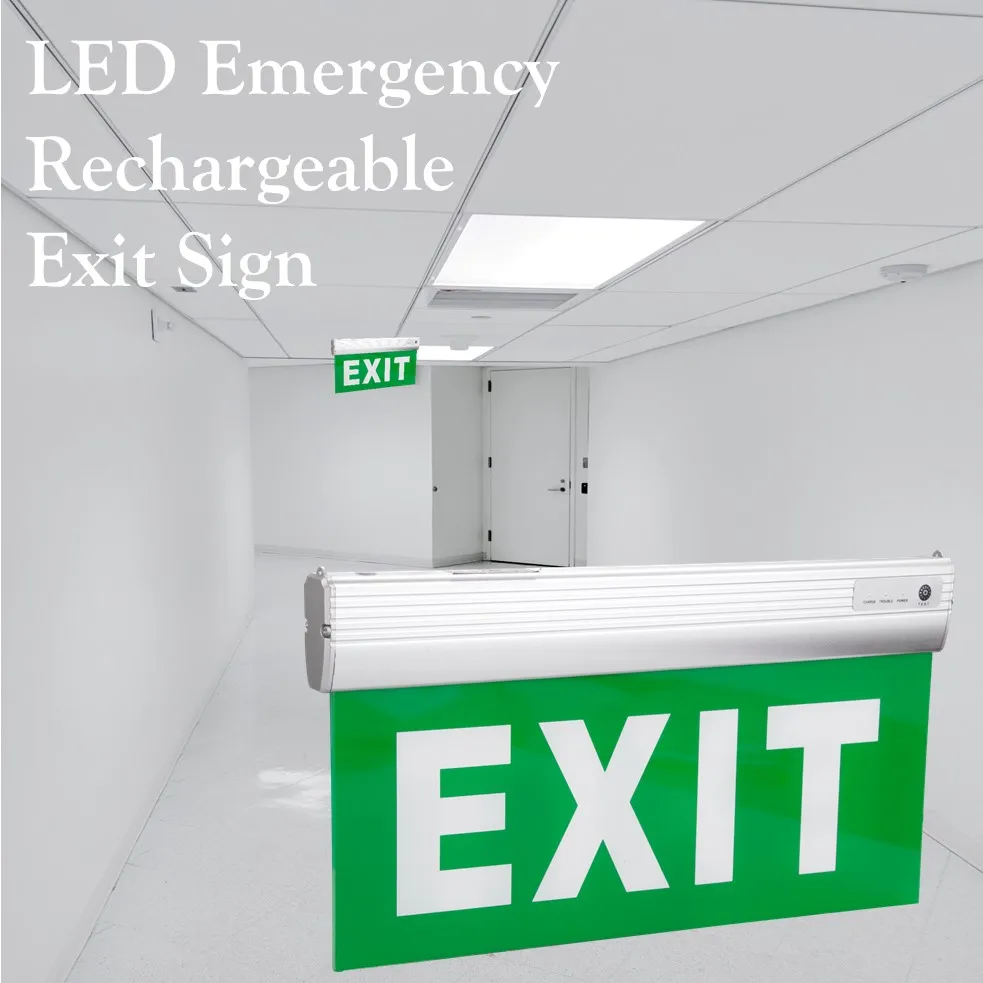 Customized Rechargeable Acrylic Fire Exit Sign Panel