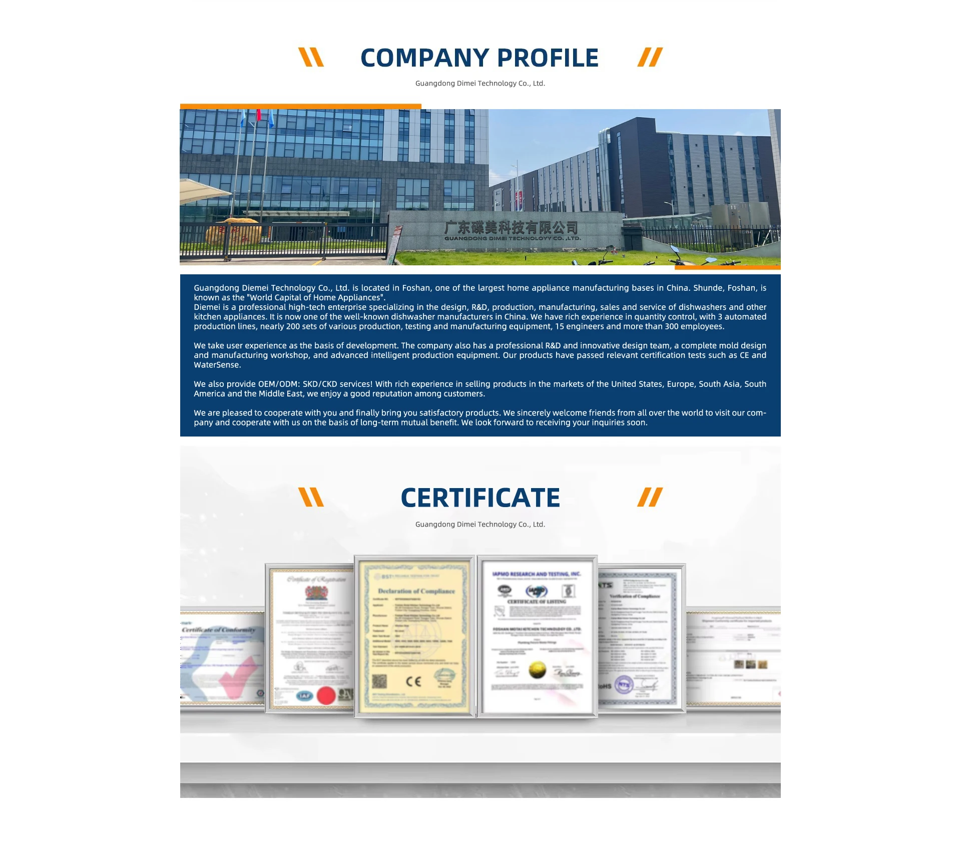 Company Overview - Guangdong Dimei Technology Co., Ltd.