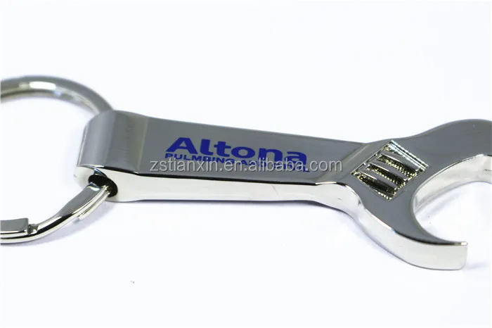 Custom Metal 3d Wrench Shape Bottle Opener With Keyring Spanner - Buy ...