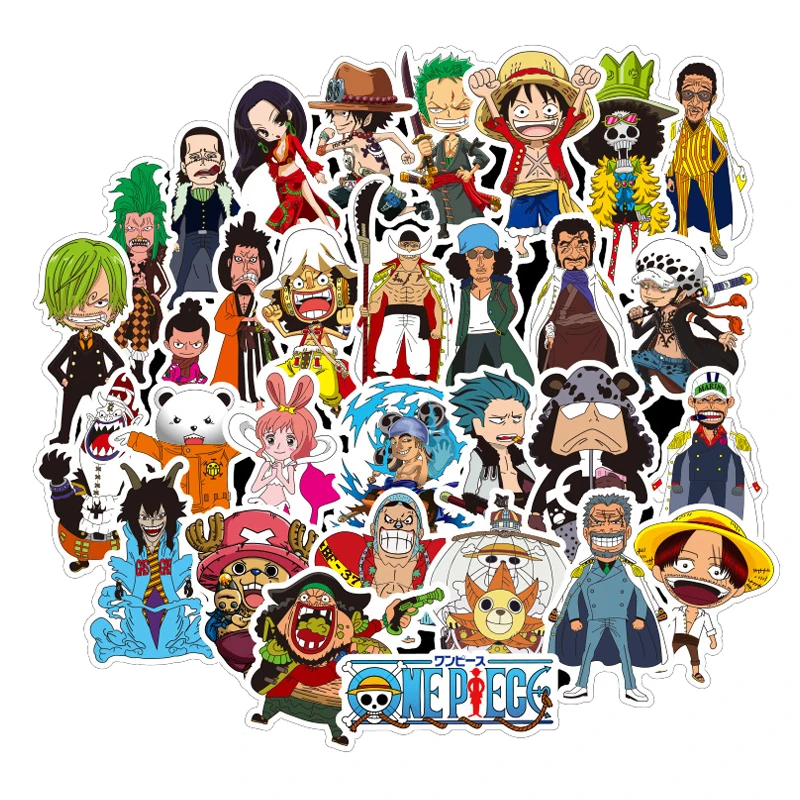 One Piece Luffy Anime Sticker 50pcs For Fridge Laptop Mobile Phone Bike ...