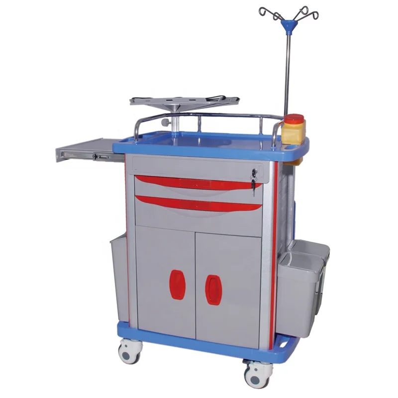 Custom Icu Crash Cart Resuscitation Abs Emergency And Recovery Trolley ...