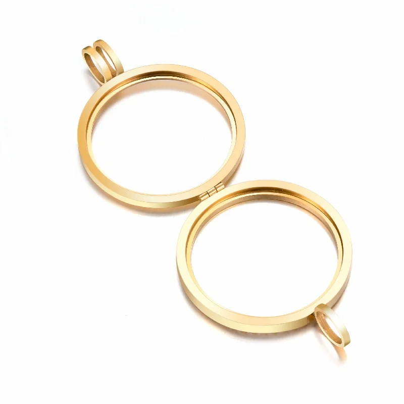 38mm Gold-Plated Stainless Steel Coin Holder Bezels
