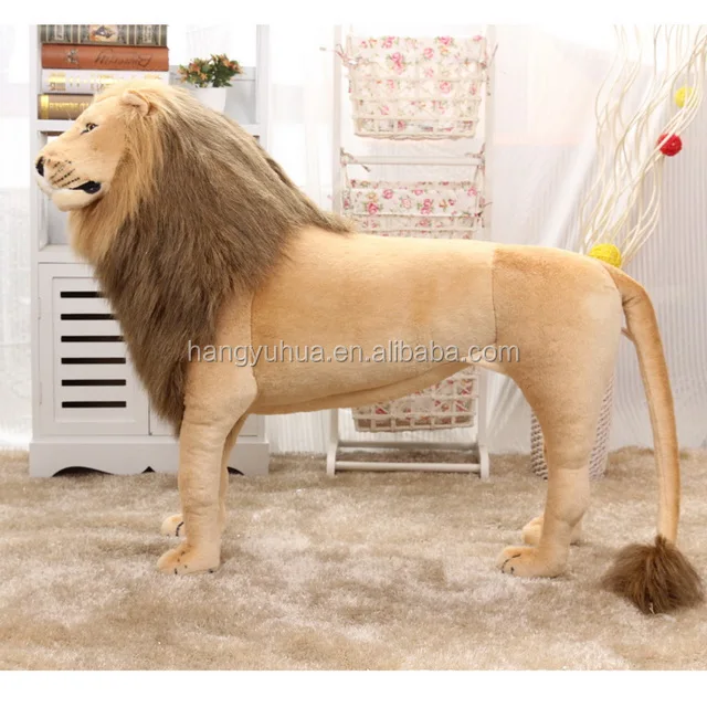 Realistic Plush Standing Lion - Life Size Stuffed Toy