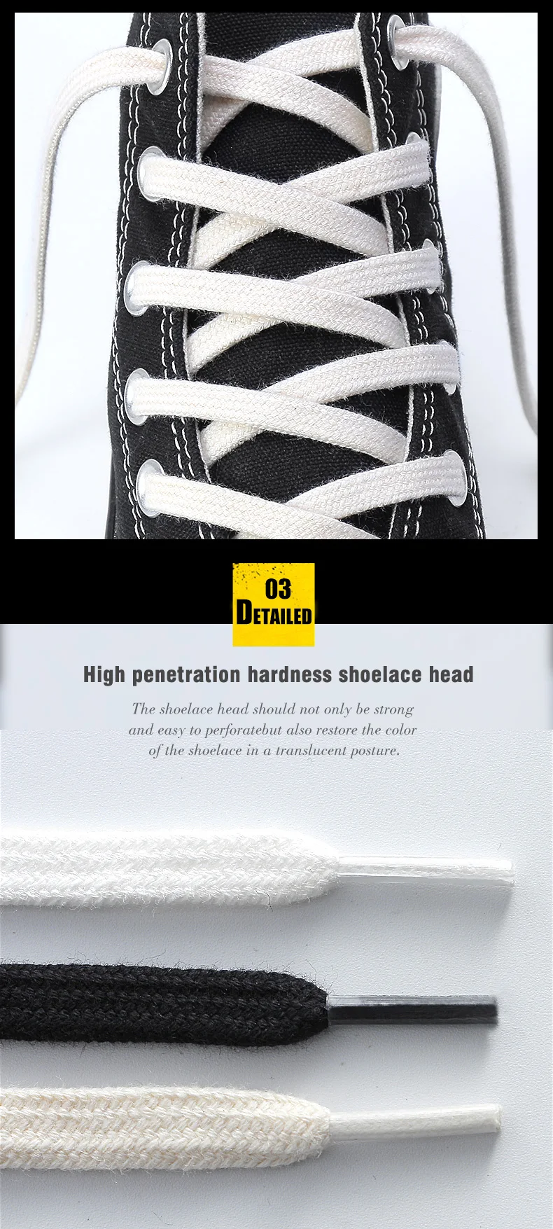 High Quality 8mm NK SB Dunks AF Flat Shoe Laces Canvas White Sneakers ...