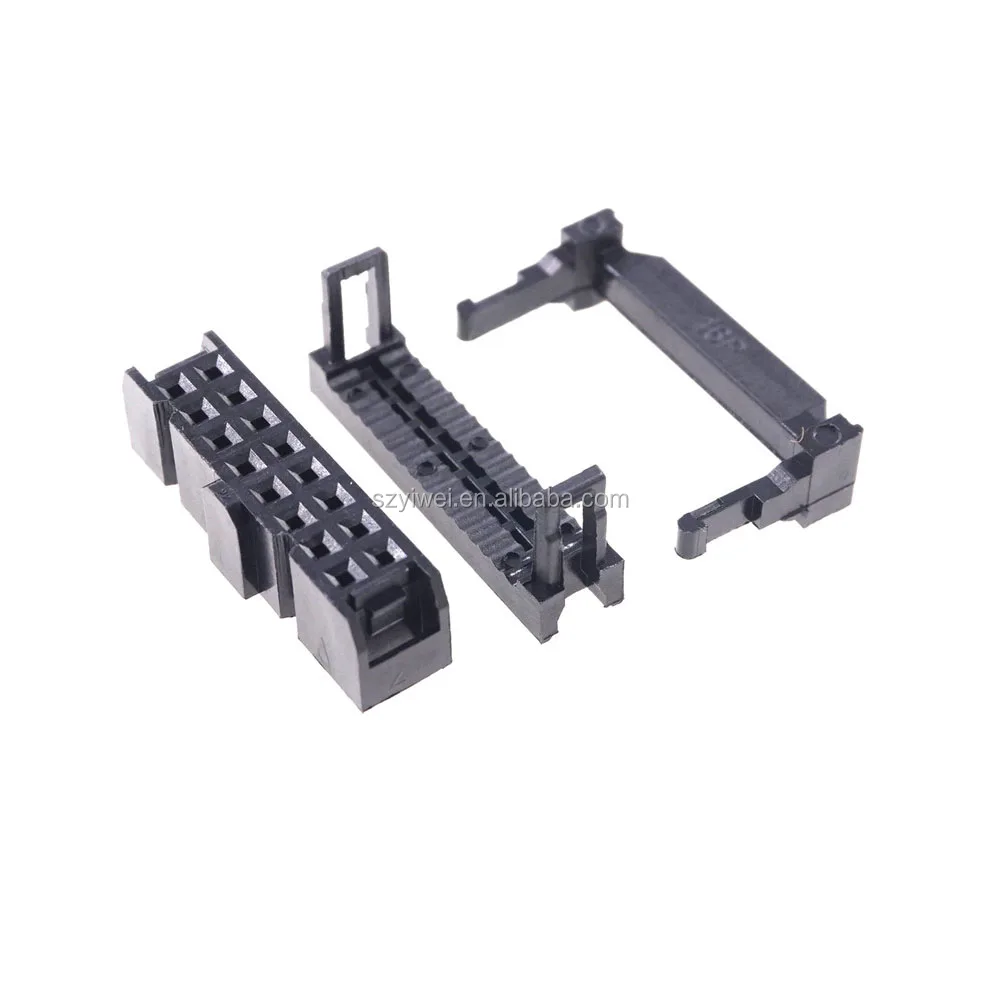 16 Pin Idc Socket Pitch 2.54mm Female Receptacle 1.27mm Flat Ribbon ...