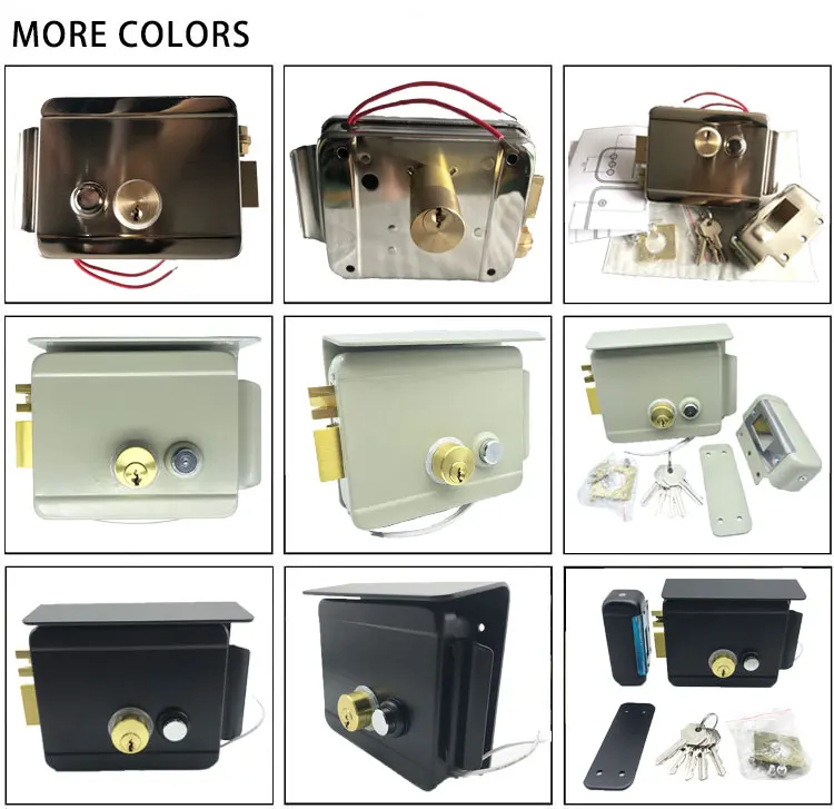 Dc 12v Home Waterproof Electric Rim Lock With Deadbolt Latch Electronic ...