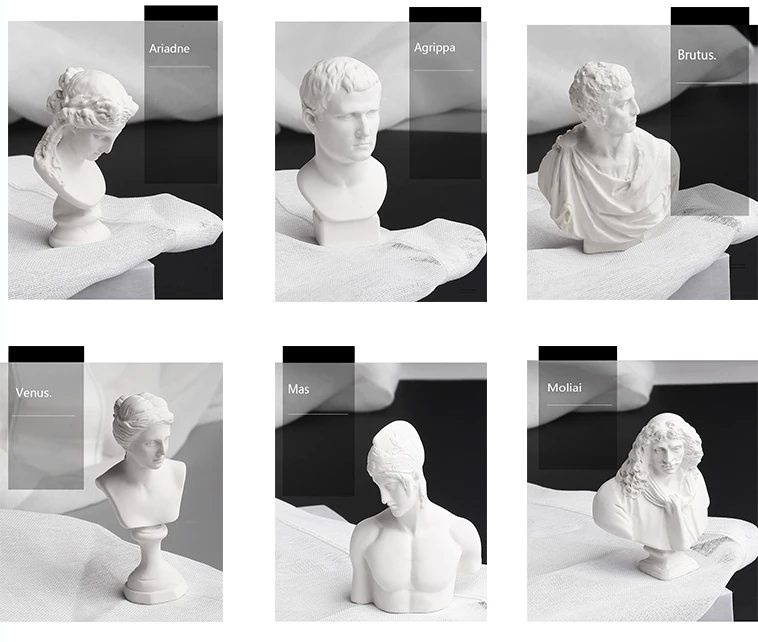 European Decoration Ornament Greek Head Bust Art Drawing Sketch Resin ...