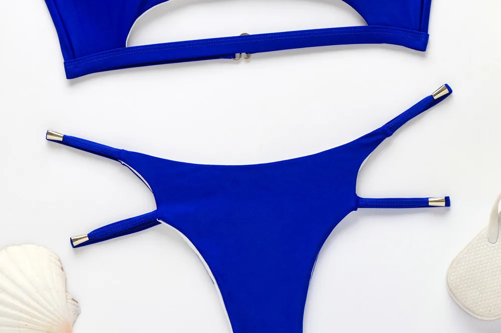 Swimwear 2020 New Hot Sexy Thong Bikinis Mujer Split Tight Hollow Cut