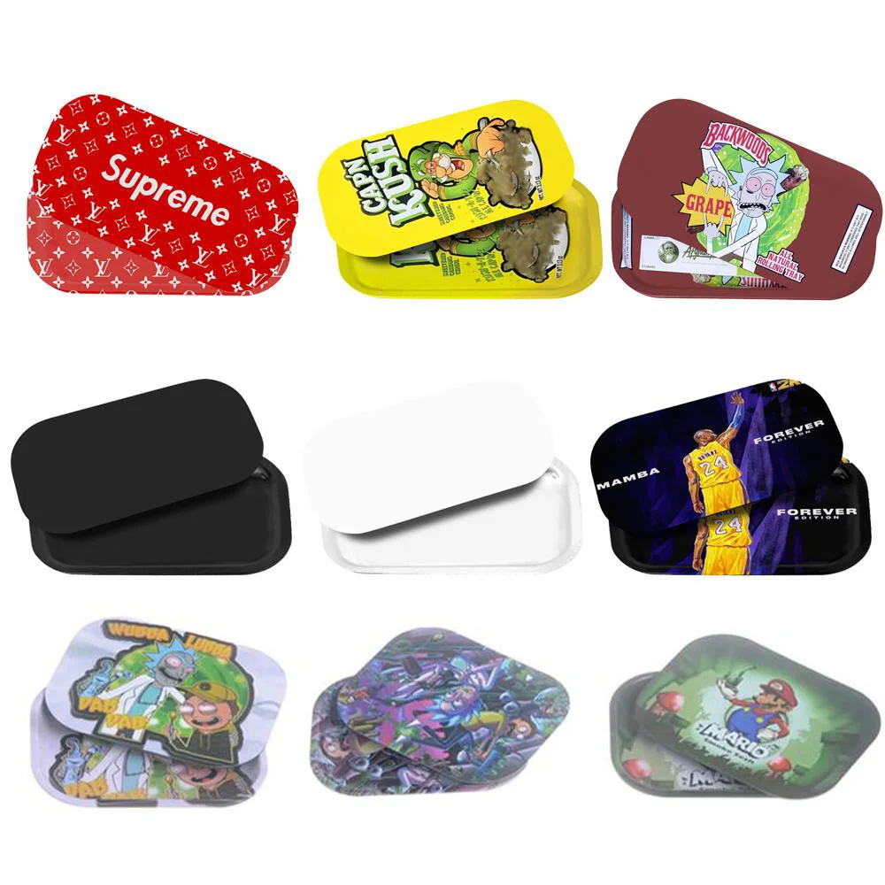 A 18*14cm Custom Logo Smoke Metal Herb Trays Plain Weed Cigarette Tray ...