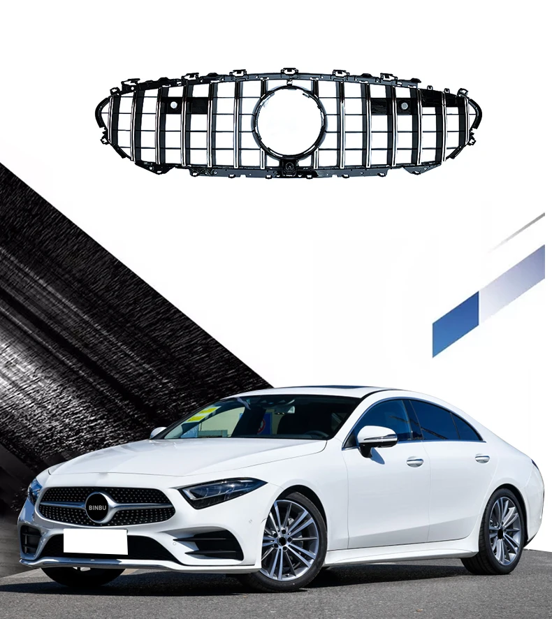 For Benz Cls C257 Front Bumper Grille Grill Gtstyle Silver Black Grill ...