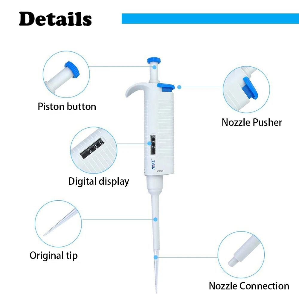 10-100ul Micropipette Adjustable Laboratory Pipettor All Type Of Micro ...