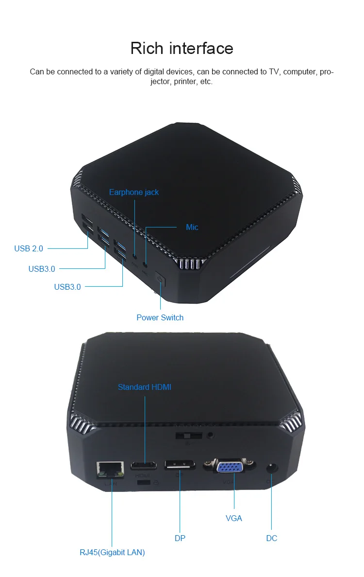 2020 Wintel Pro Mini Pc Computer Wins 10 Tv Box 4/6/8gb Ram 128/256 ...