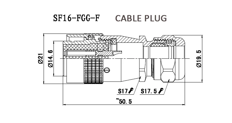 SF16 Waterproof Connector - Reliable Brass Metal 4P Adapter