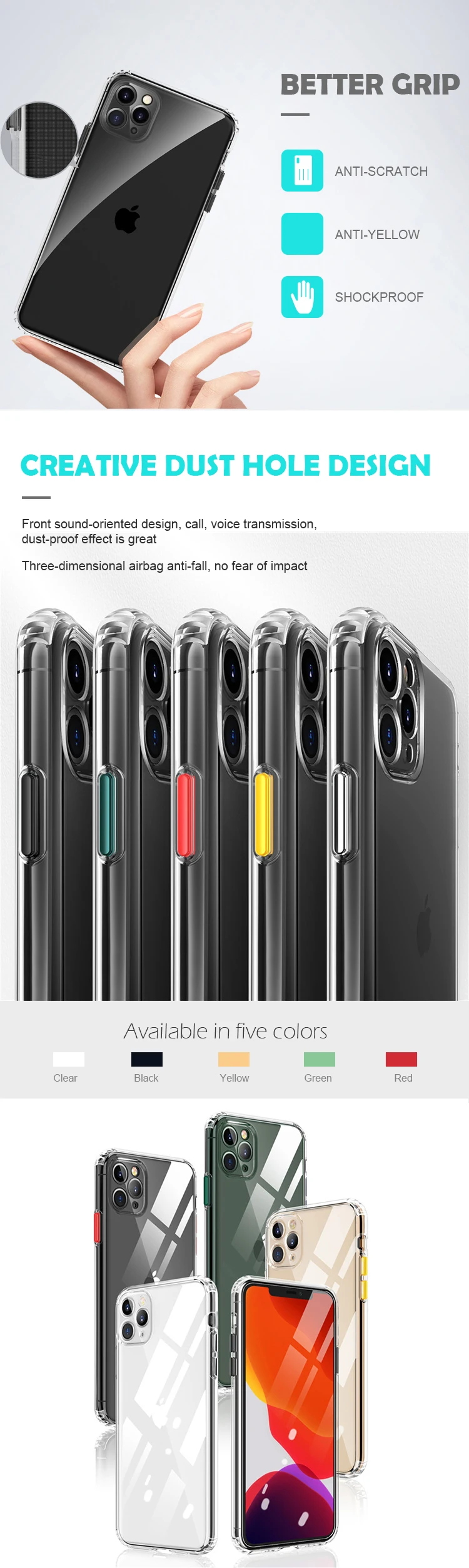 Anti-yellow Soft Tpu Transparent Clear Phone Case Protect Cover ...