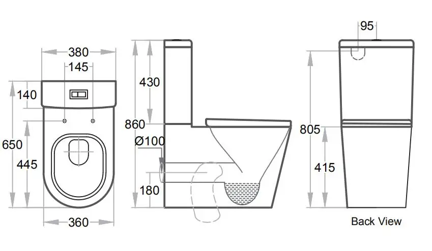 Australian Standard Toilet Watermark - Dual-Flush Ceramic