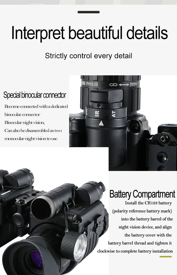 Third Generation Night Vision Goggles Telescope Scope Binoculares Ir ...