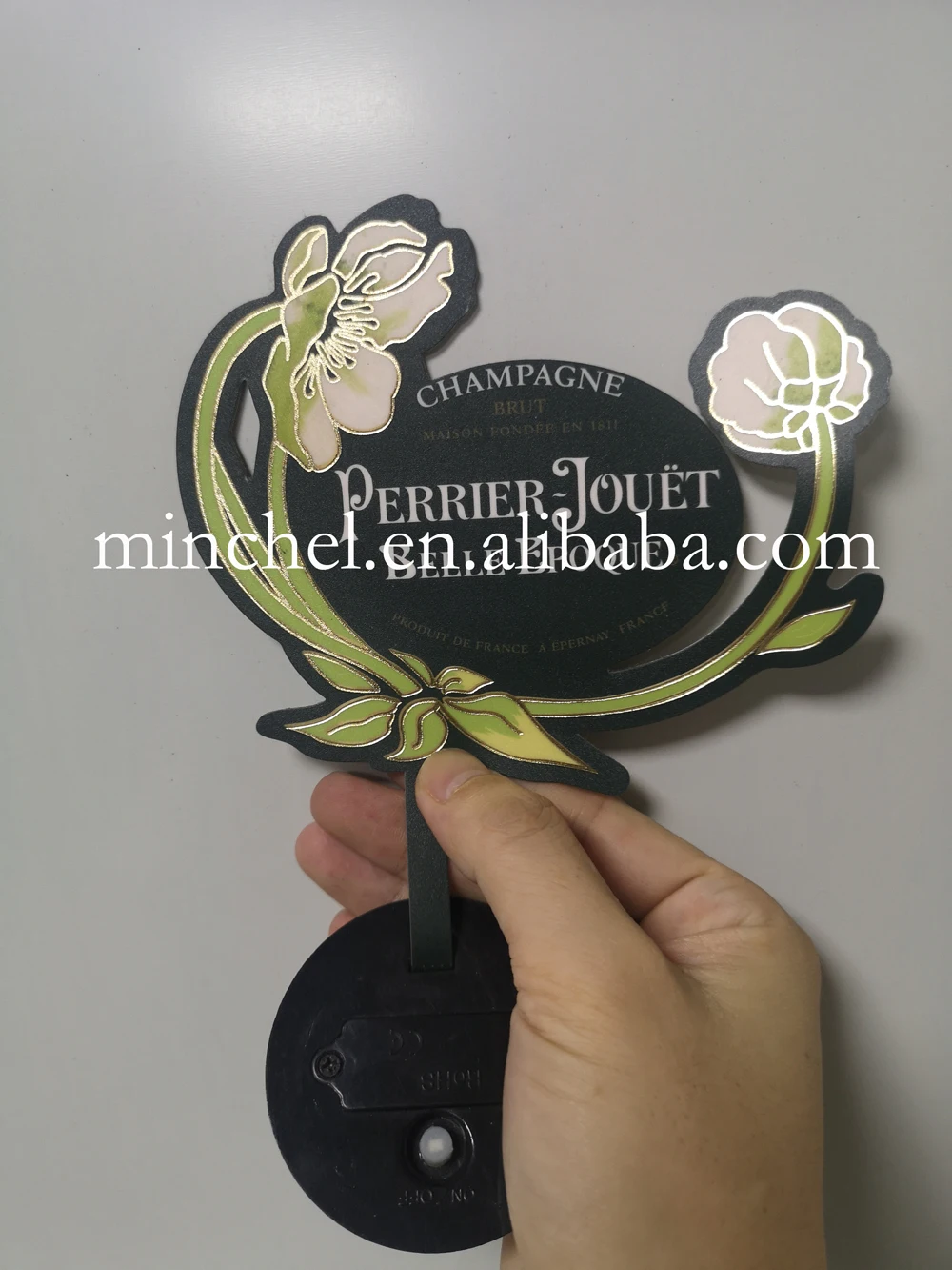 Customized LED Lighting Wine Label Sticker, Wine Bottle Label with Led ...